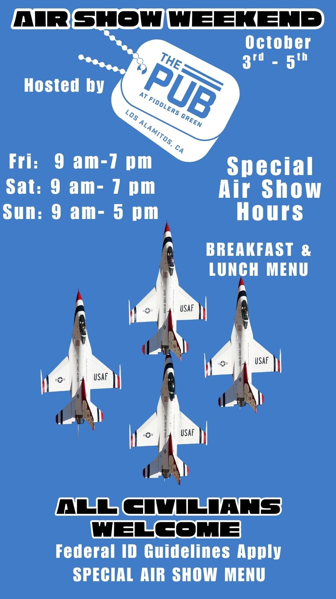 Air Show Weekend hosted by The Pub at Fiddlers Green - October, 4th-6th ...